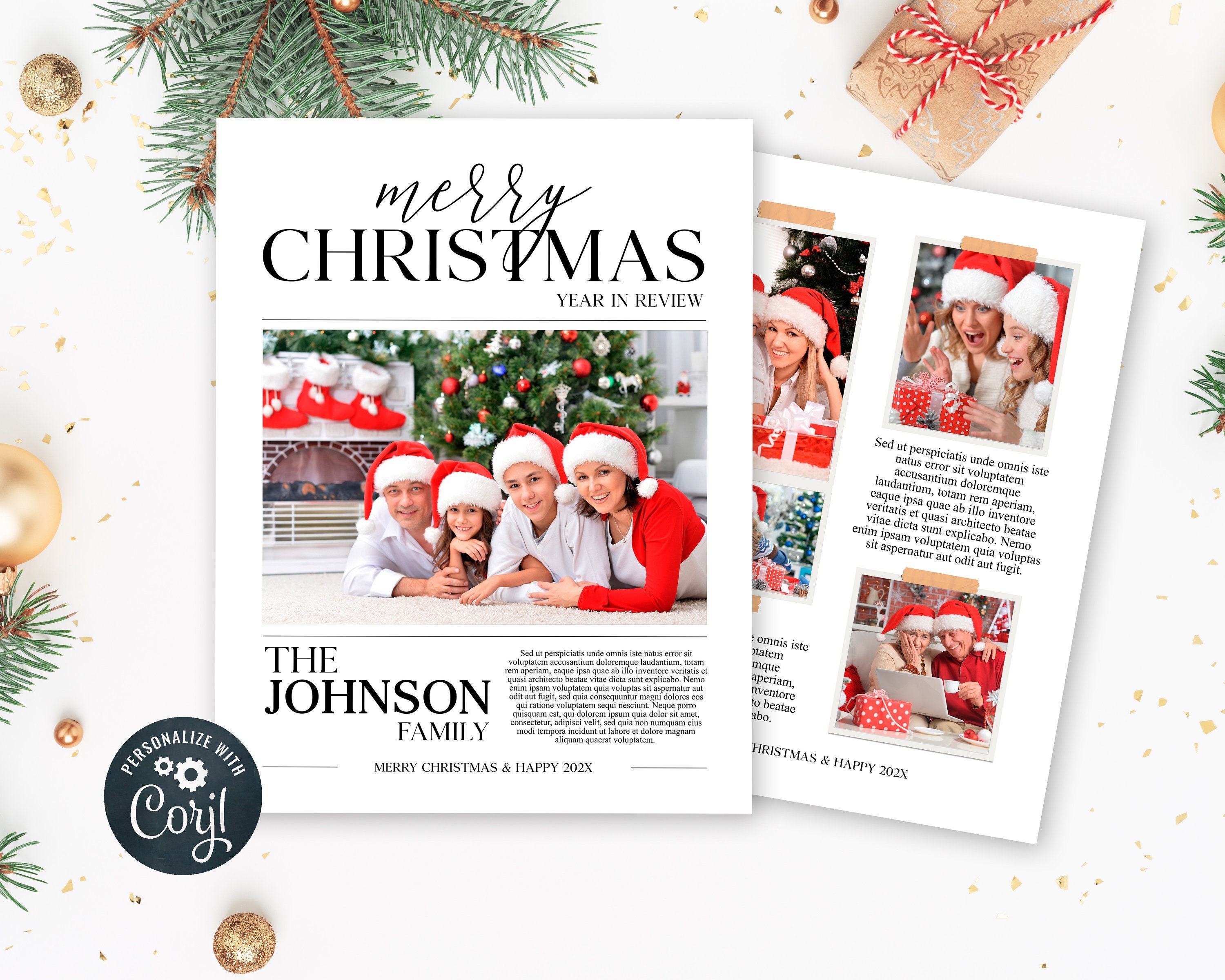 Christmas Newsletter Template Editable Year in Review - Etsy