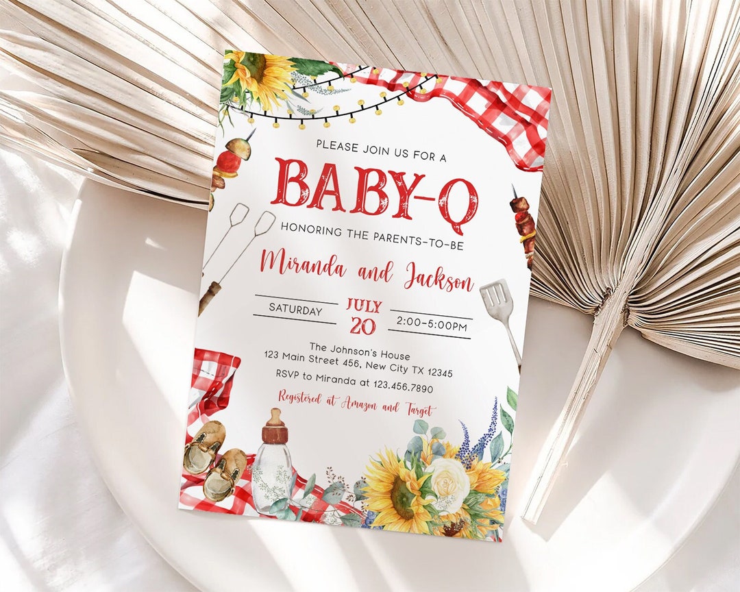Baby-q Baby Shower Invitation, BBQ Baby Shower Invite, Backyard Baby ...