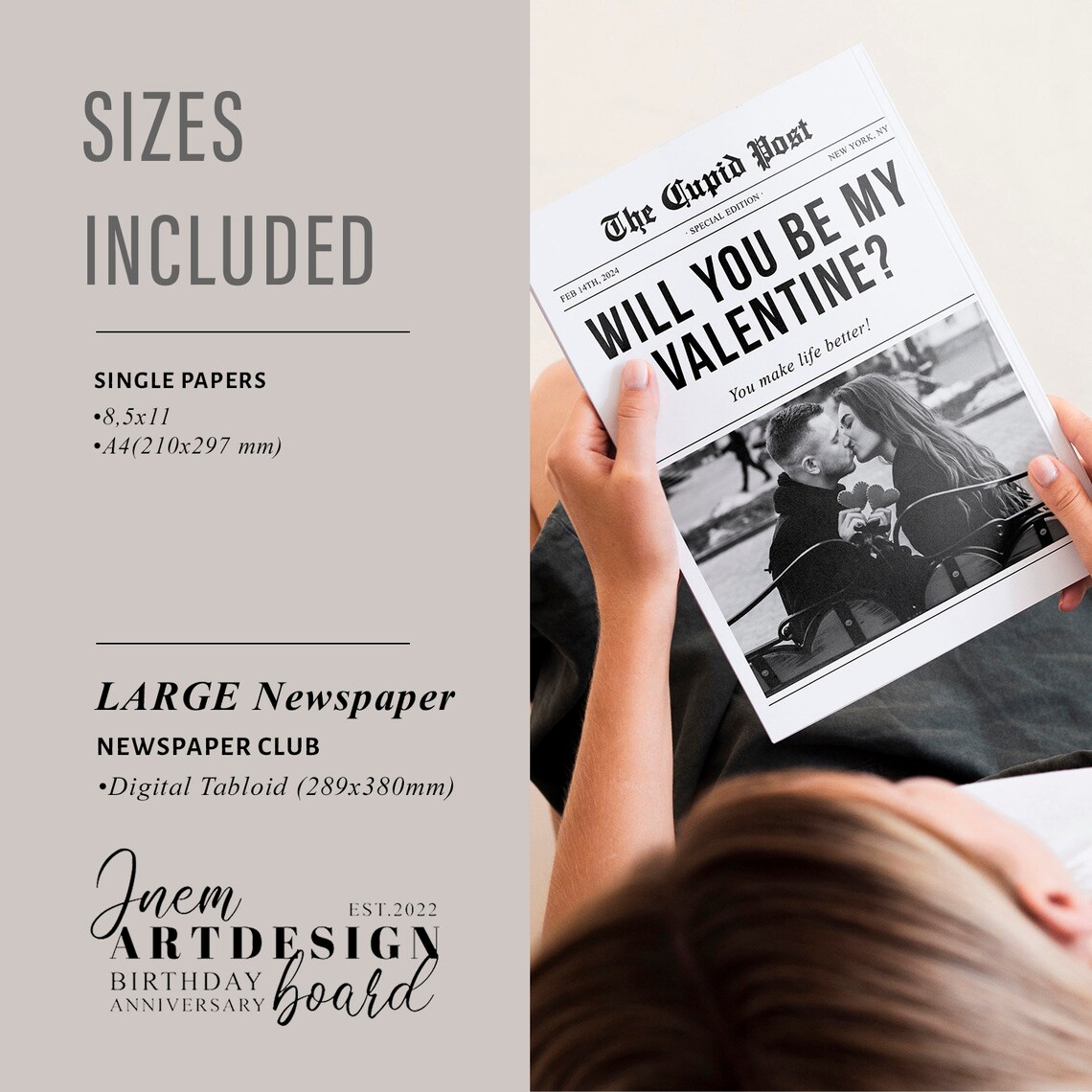Valentine's Cupid Post Newspaper Template: Printable Flower Wrap ...