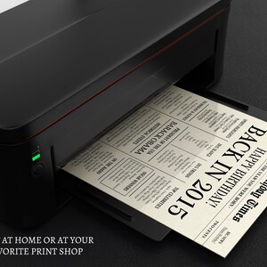 2015 Poster, 8th Birthday Newspaper Sign USA, 2015 Birthday Poster ...