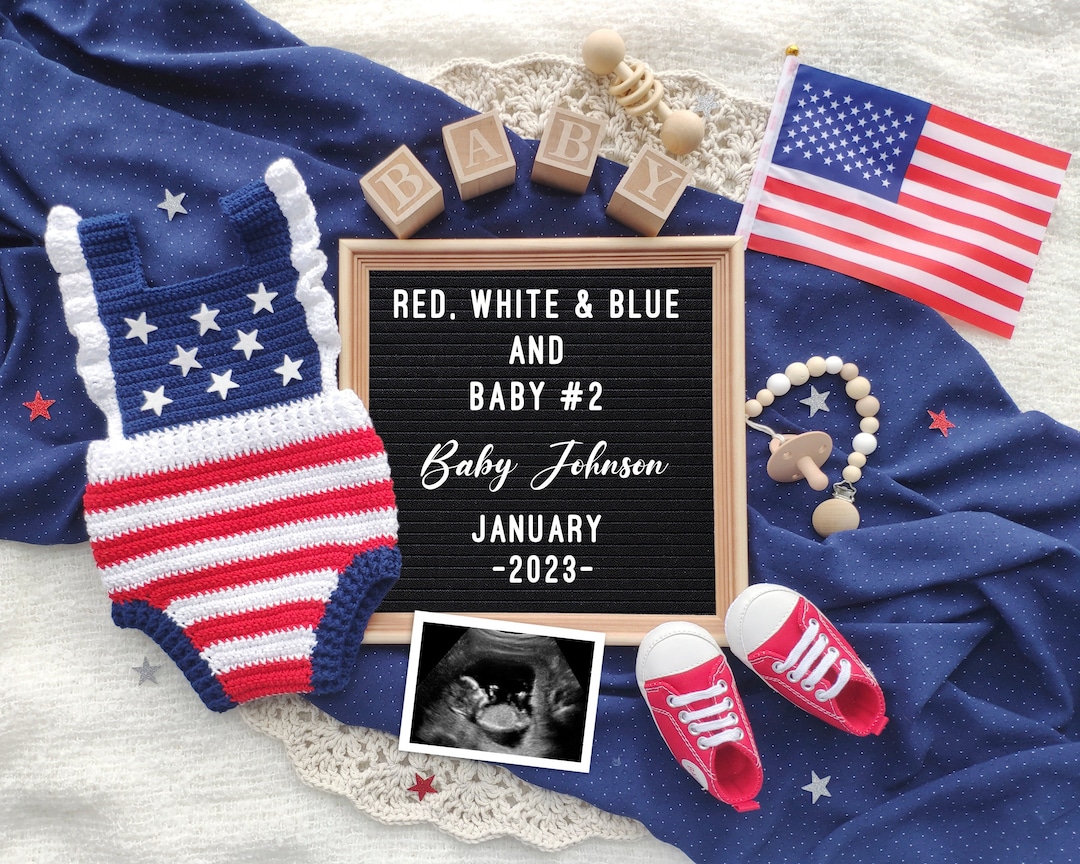 4th of July Pregnancy Announcement Digital, 4th of July Baby ...