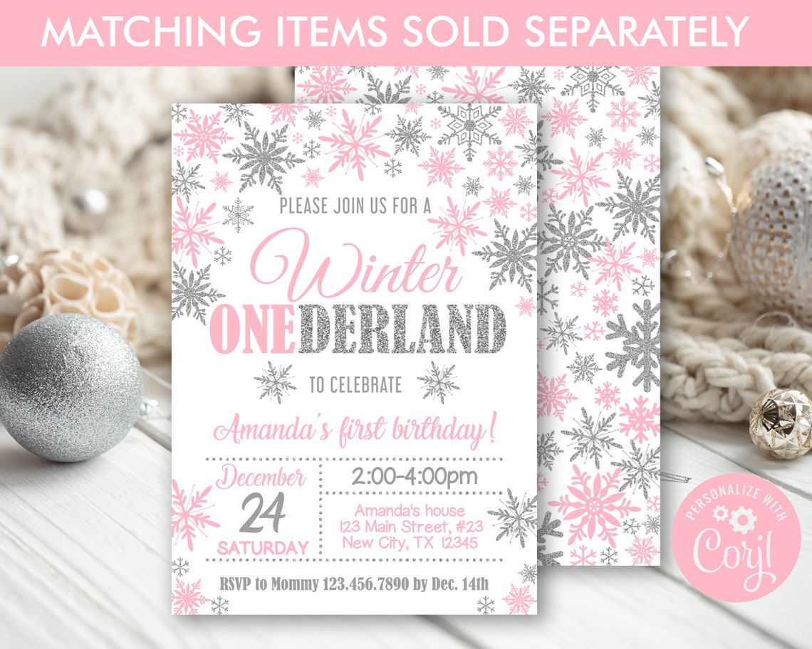 Winter Onederland Welcome Sign Pink Silver Winter Onederland - Etsy