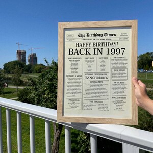 Back in 1997 CANADA 26th Birthday Newspaper Sign Canadian 1997 Birthday ...