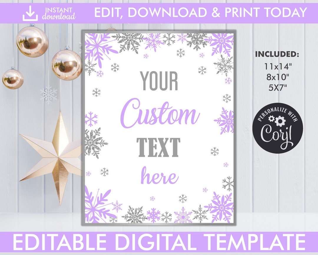 Editable Custom Winter Onederland Birthday Sign, Winter Onederland ...