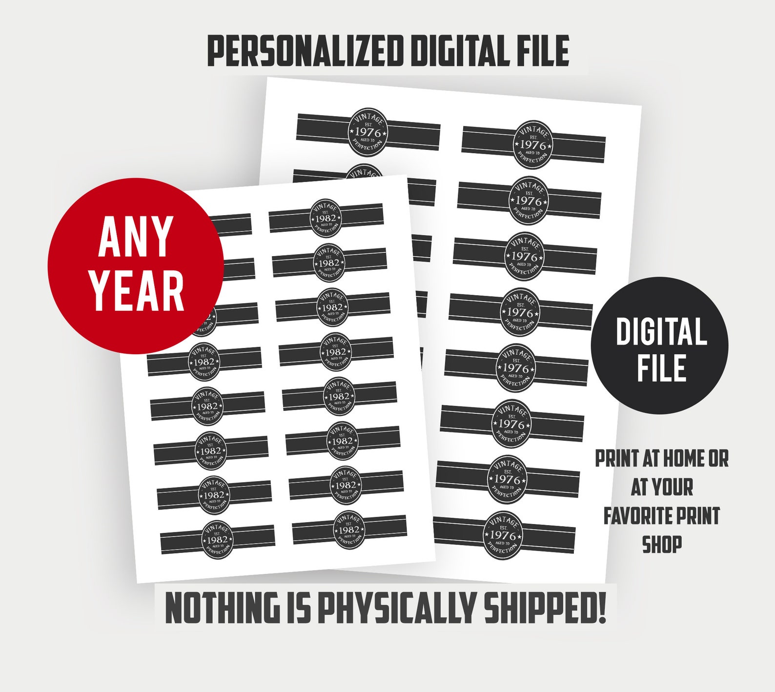 Cigar Labels Personalized Birthday Cigar Band Vintage Aged to - Etsy