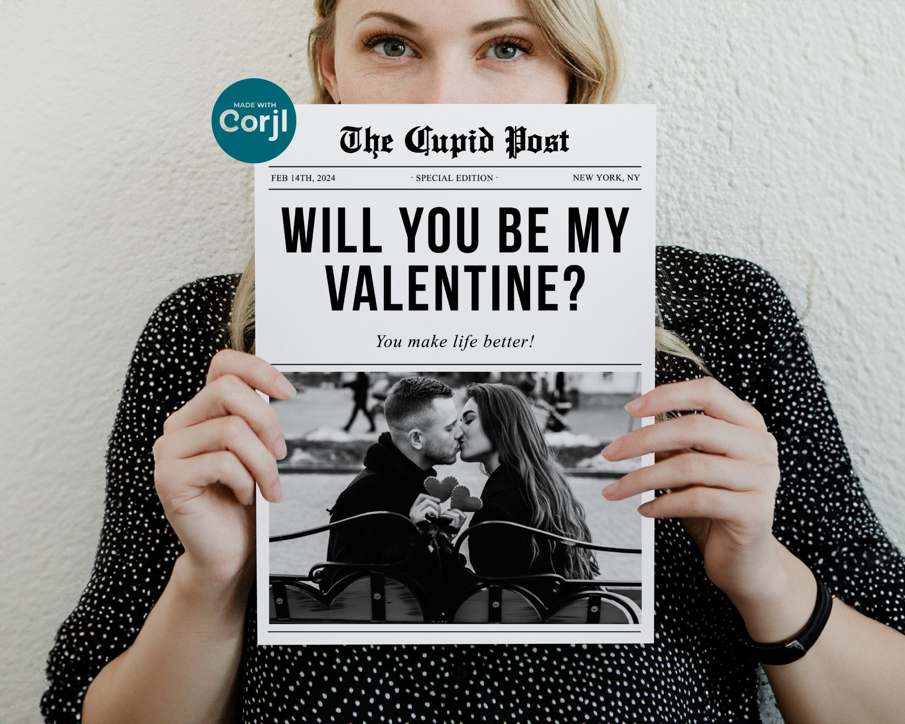 Valentine's Cupid Post Newspaper Template: Printable Flower Wrap ...