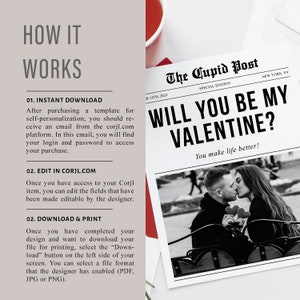 Valentines Cupid Post Newspaper, Valentises Day Newspaper Template ...