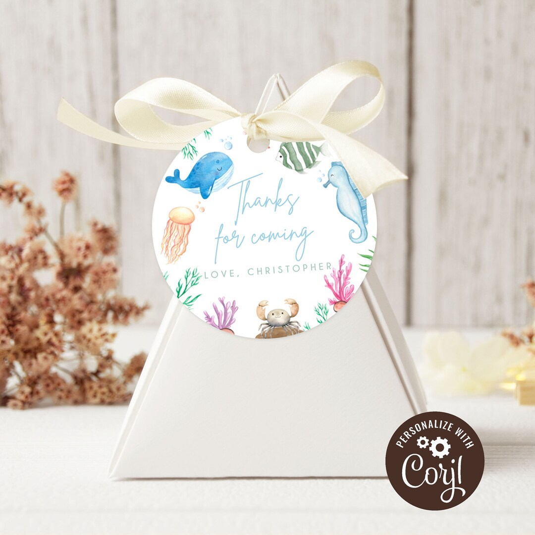 Printable Under the Sea Favor Tags, Oneder the Sea 1st Birthday Tags ...