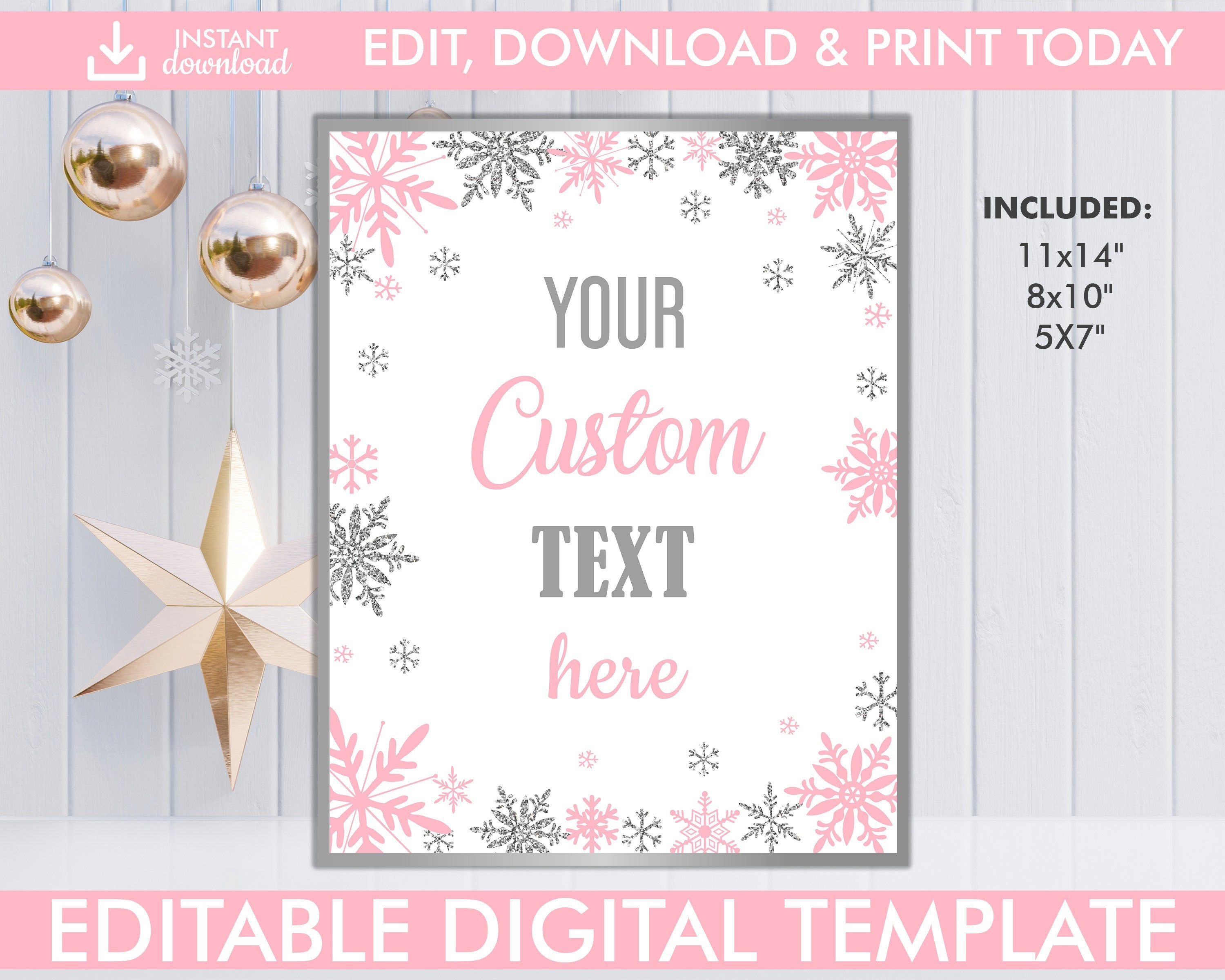 Editable Custom Winter Onederland Birthday Sign Winter - Etsy