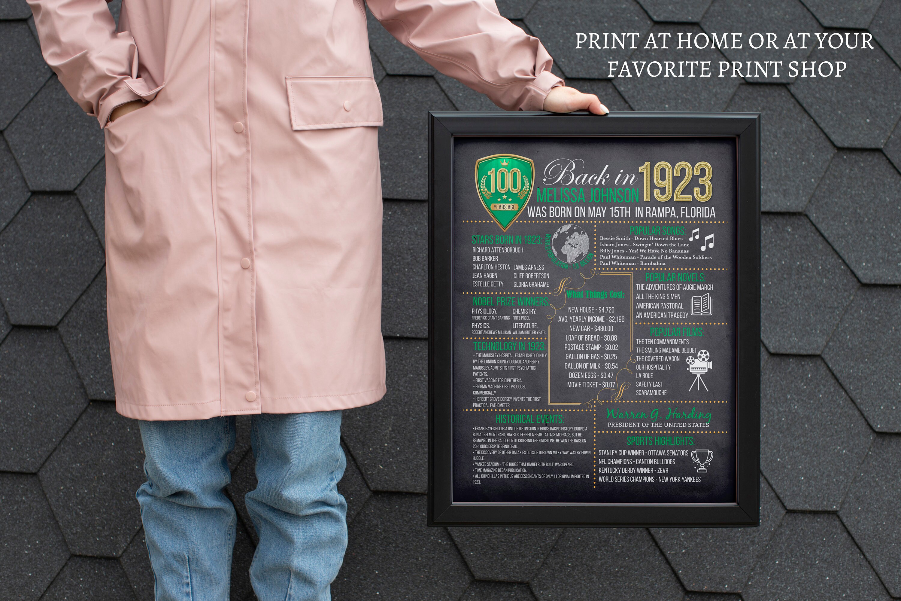 100th Birthday PERSONALIZED Chalkboard Poster Sign Birthday - Etsy