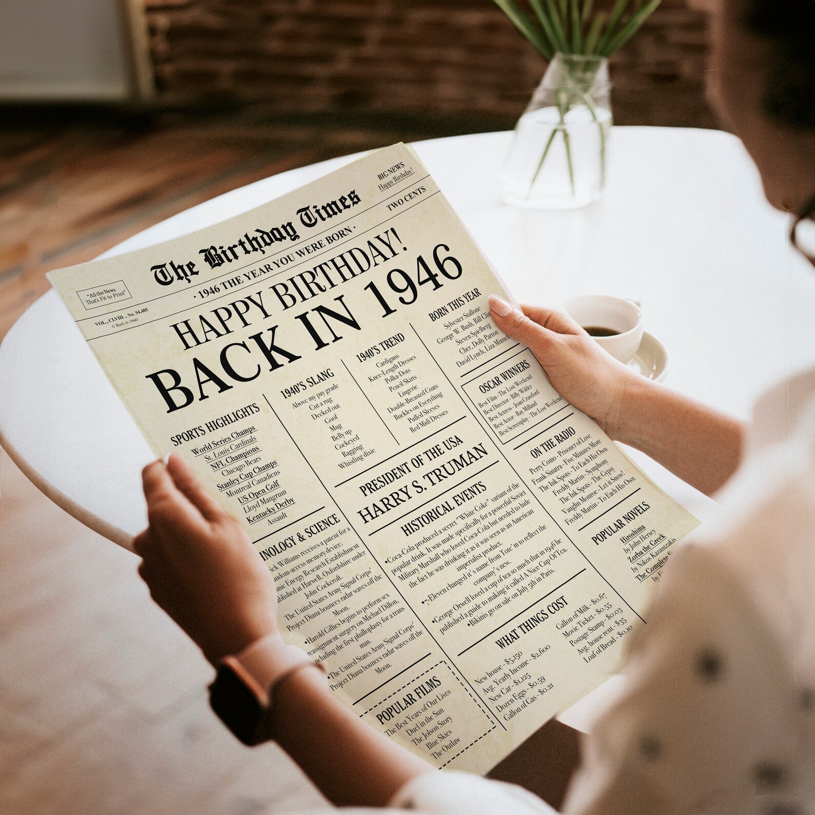 1946 Poster, 78th Birthday Newspaper Sign, 1946 Birthday Poster INSTANT ...