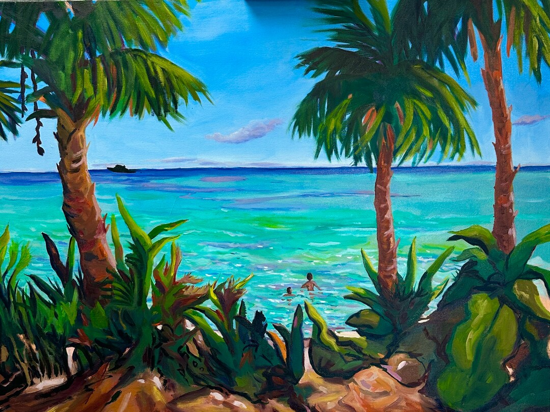 Afternoon Dip - Original Oil on Canvas - 36x30 Approx - Etsy