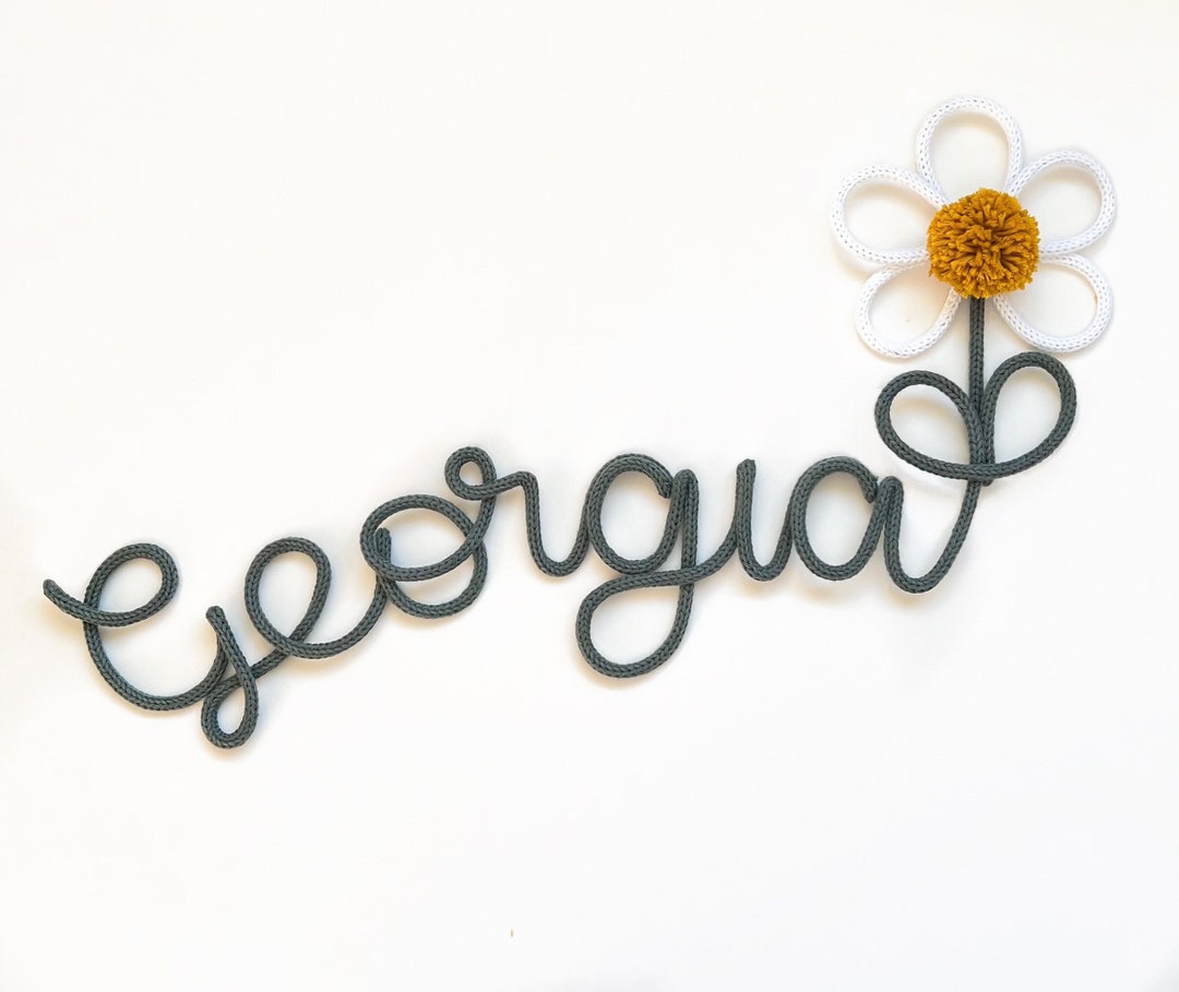 Personalised Knitted Wire Name Sign / Knitted Wire Words / Custom Wire ...