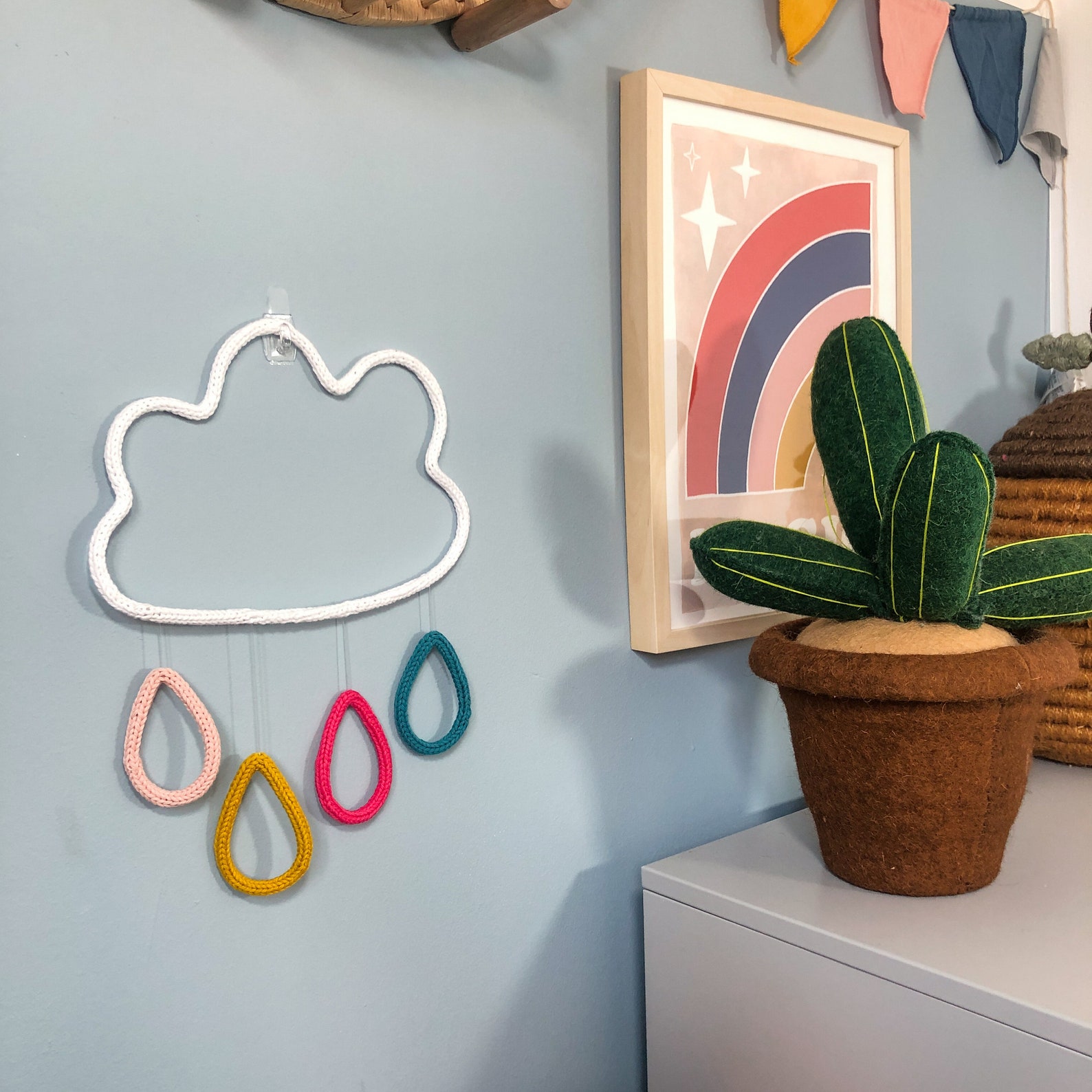 Knitted Wire Words Cloud With Raindrops Sign / Wire Word Shape - Etsy UK