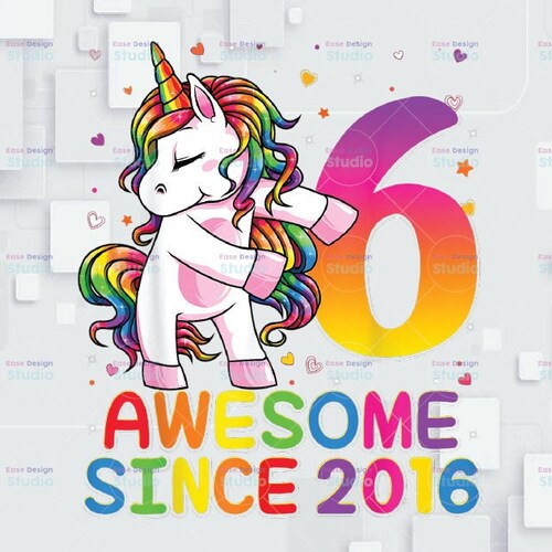 Unicorn 6 Years Birthday Girl SVG 6th Birthday Unicorn Svg - Etsy