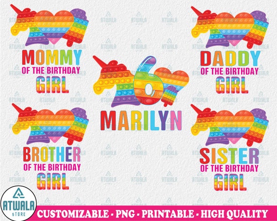 Personalized Name Pop It Birthday Png Pop It Fidget Toy - Etsy