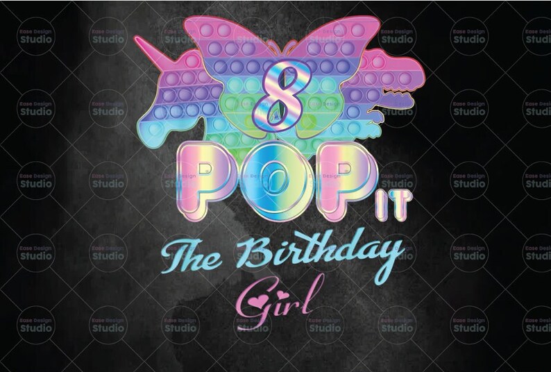 Pop It 8th Png Birthday Girl Pop It 8 Year Old Unicorn Png - Etsy
