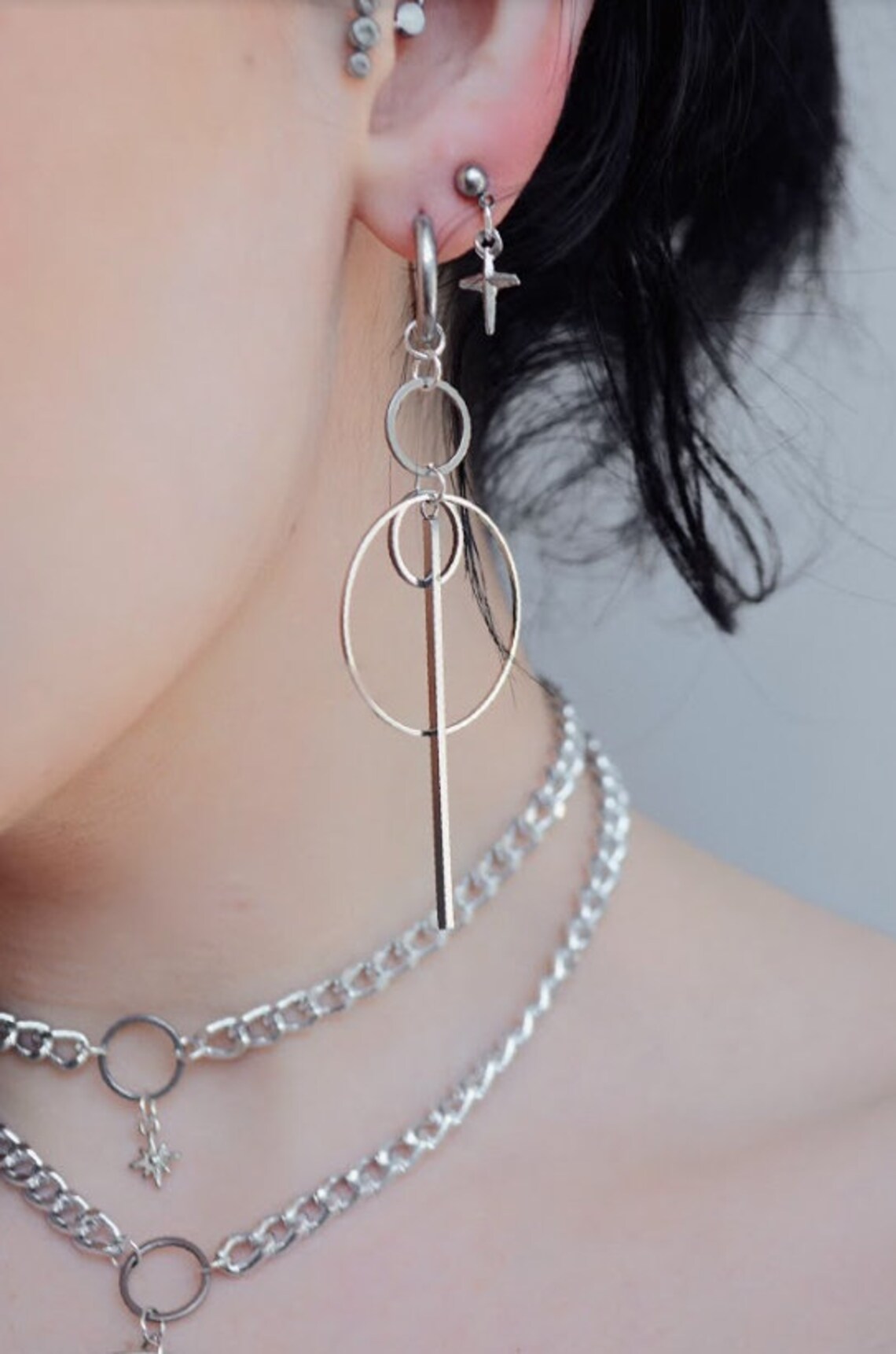 Immolate | Stainless Steel O-ring Statement Earrings | Alt Punk Jewelry ...
