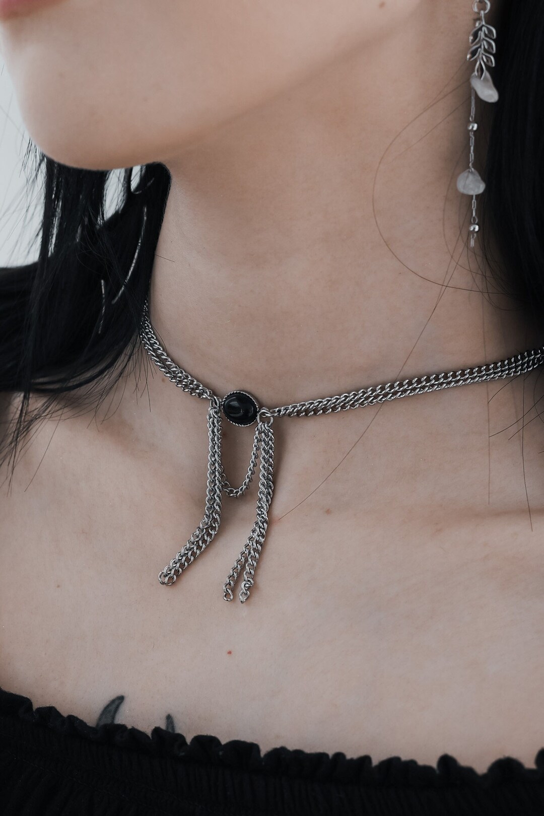 Void Mage Choker Necklace Dark Fantasy Magic Chain Necklace Layering Statement Jewellery ...