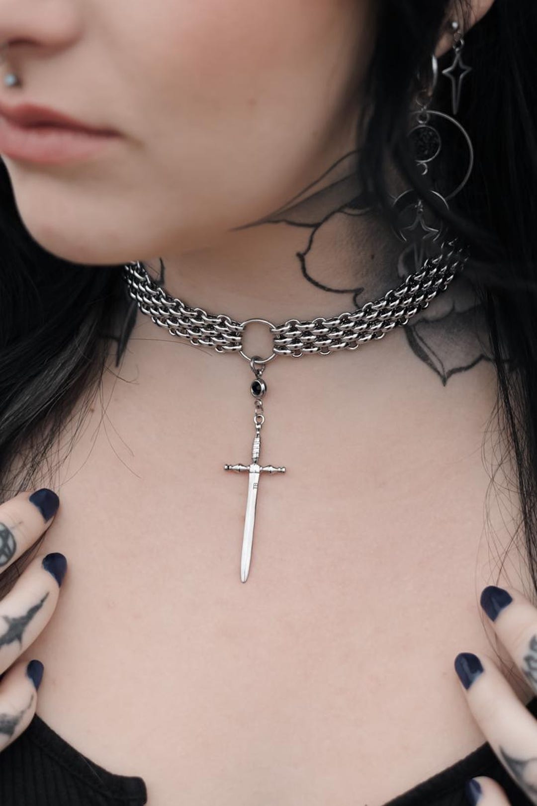 Valiant Warrior Choker | Gothic Fantasy Necklace | Edgy Statement ...
