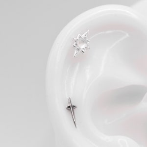 Sword Piercing 16g Flatback Stud Antiallergenic Piercing Grade Threaded ...