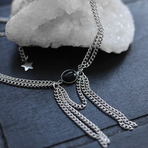 Void Mage Choker Necklace | Dark Fantasy Magic Chain Necklace Layering ...