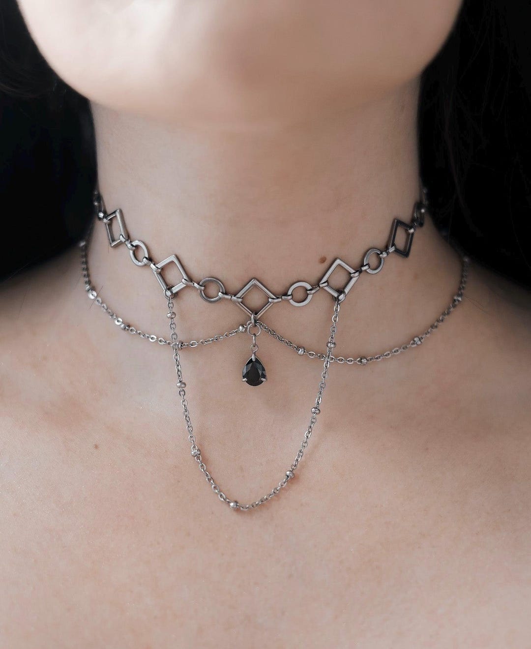 Opulence Choker | Regal Layered Chain Choker Necklace | Intricate ...