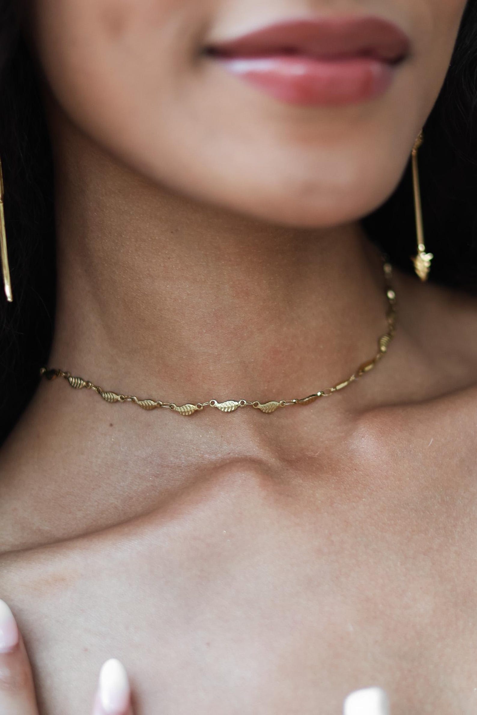Elven Leaf Choker Necklace in Gold or Silver | Fantasy Naturecore ...