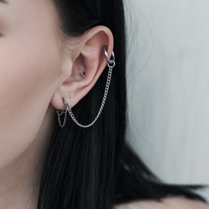 Bound Ear Chain | Lobe to Cartilage | Custom Stainless Steel Earring ...
