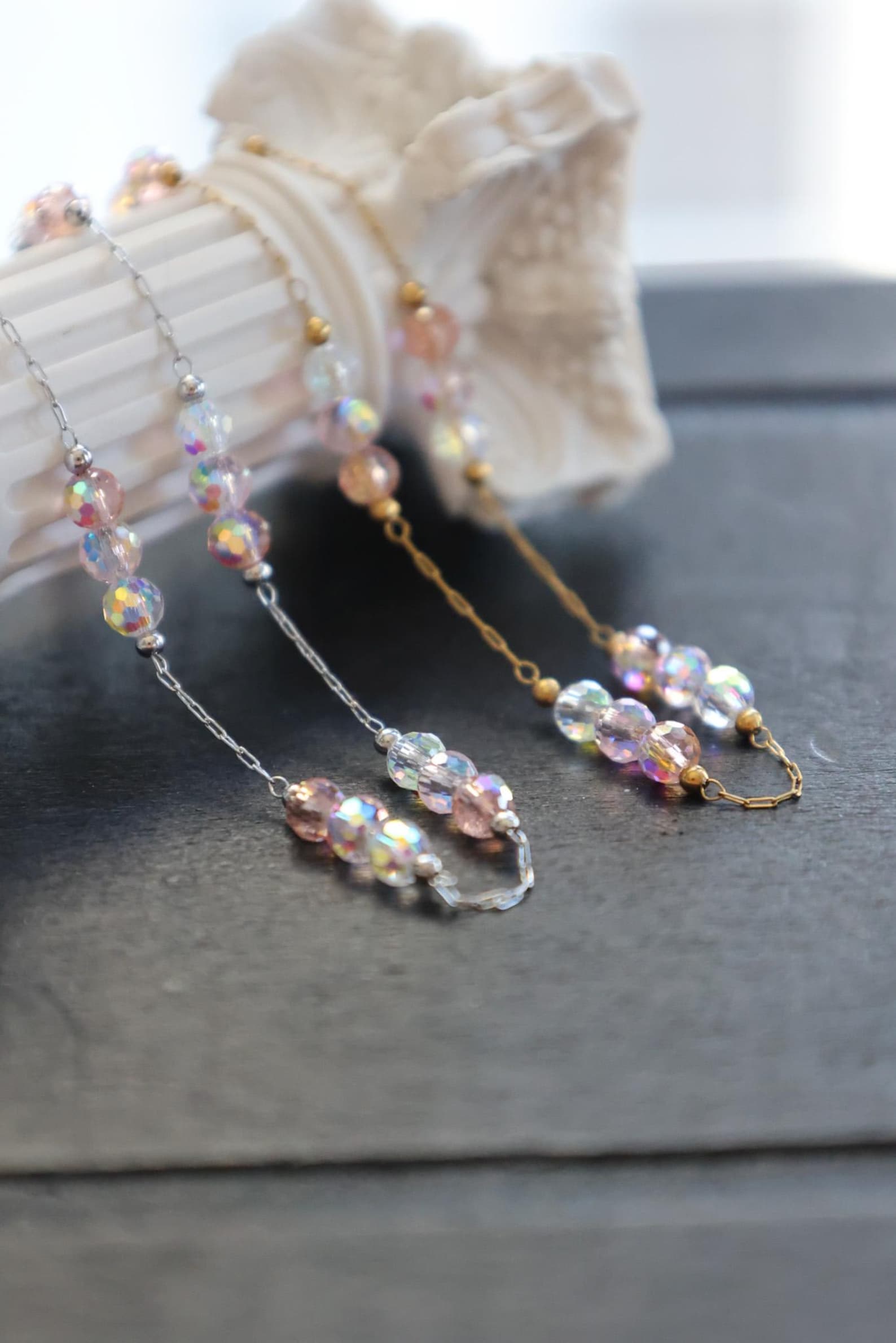 Pixie Tears | Pink Fairycore Beaded Choker Necklace | Fantasy Jewelry ...