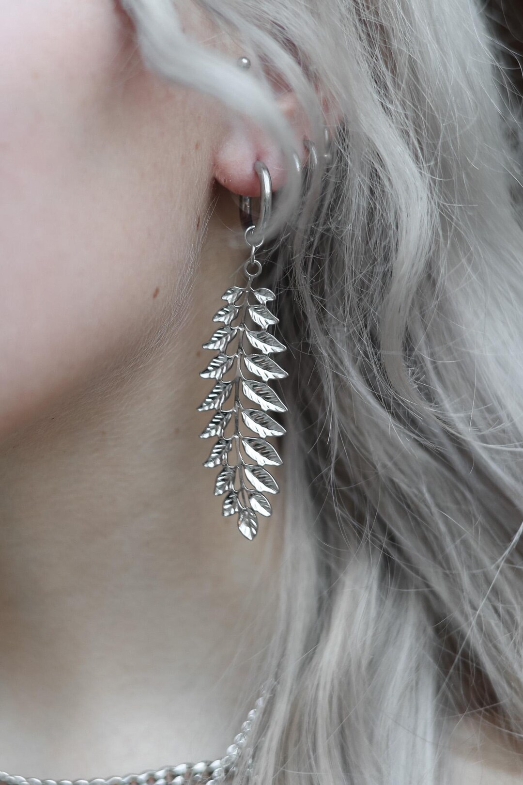 Flourish Earrings | Leaf Stainless Steel | Naturecore Jewelry | Forest ...