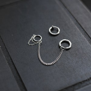 Bound Ear Chain | Lobe to Cartilage | Custom Stainless Steel Earring | Alt Gothic Jewelry ...