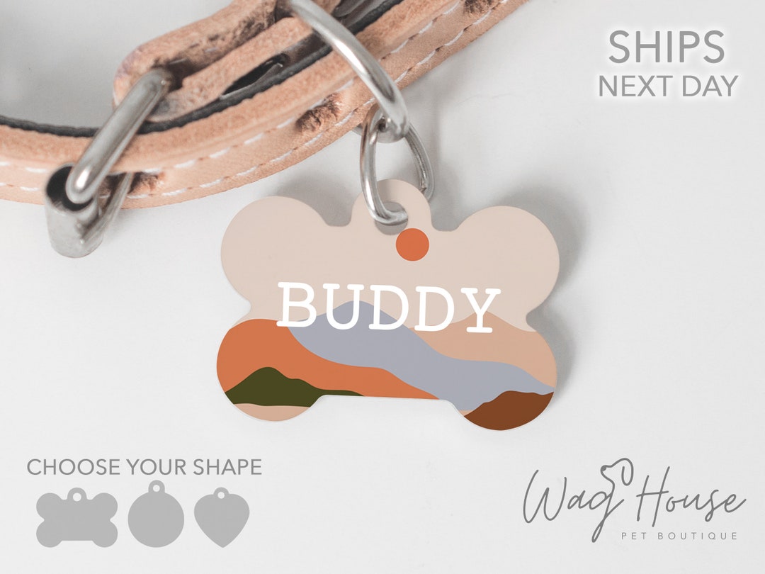 Boho Dog Tag Rustic Dog Tag, Wilderness Pet Tag, Mountains Dog Tag ...