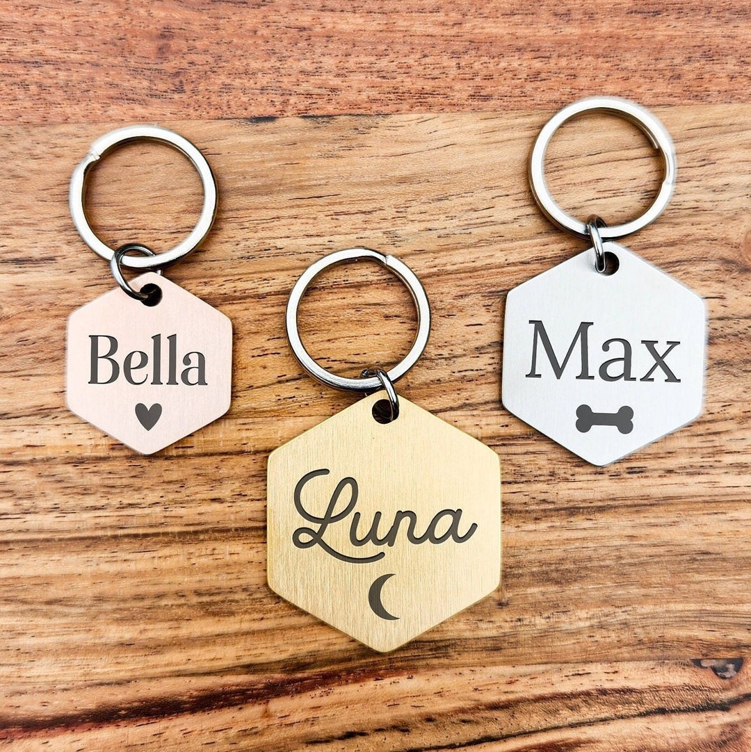 Hexagon Pet Tag • Dog Name Tag • Custom Dog Tag • Personalized Tag ...