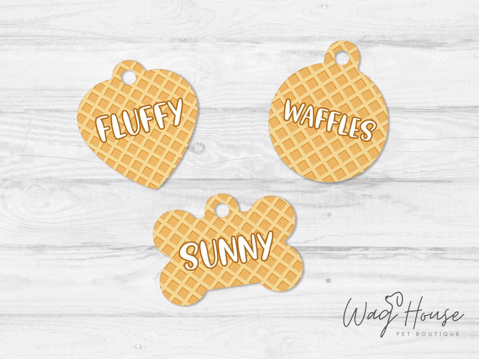Waffle Pet Tag Food Dog Tag Dachshund Accessories Waffles - Etsy