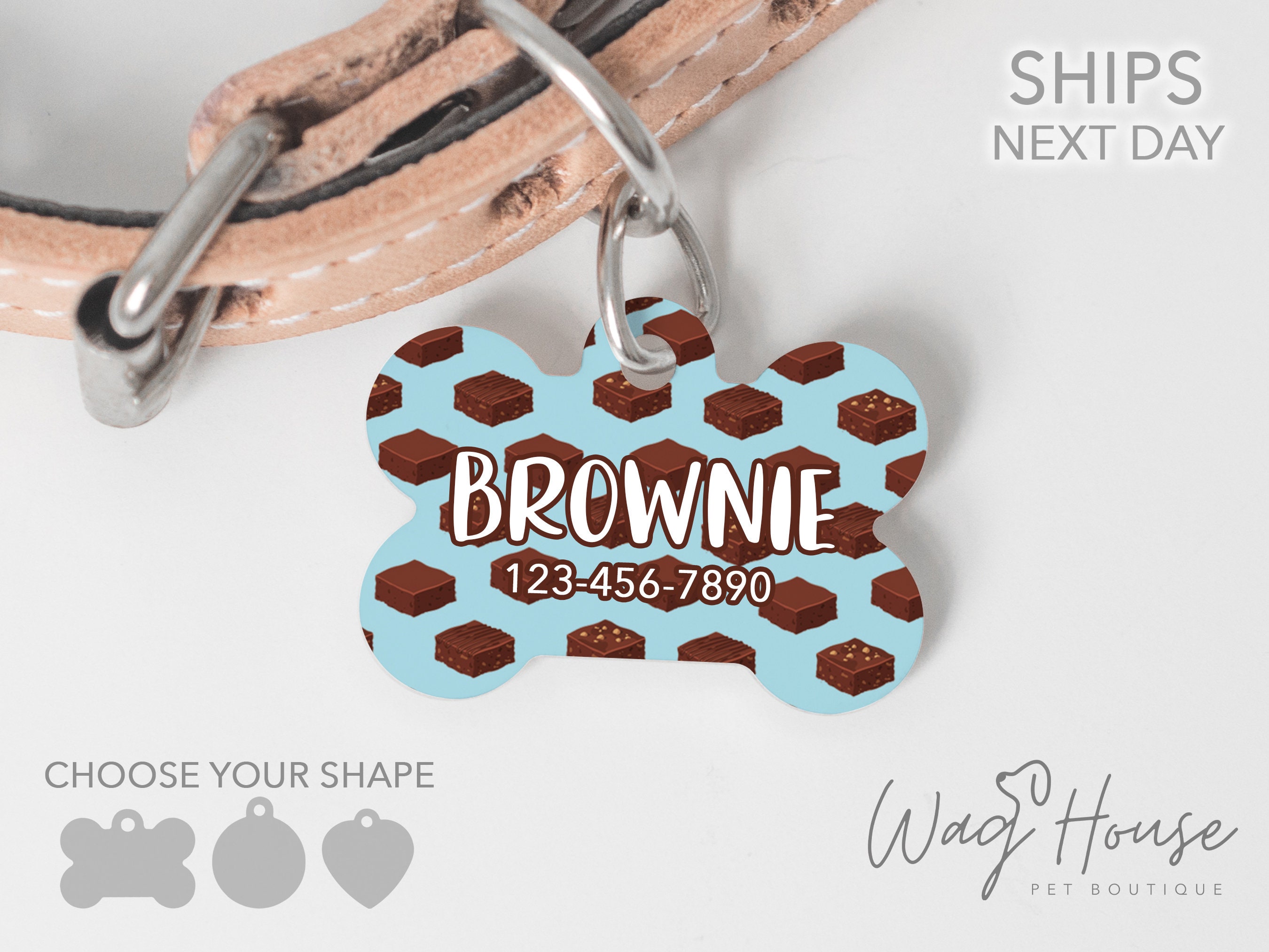 Brownie Dog Pet Tag Food Dog Tag Sweets Dog Accessories - Etsy