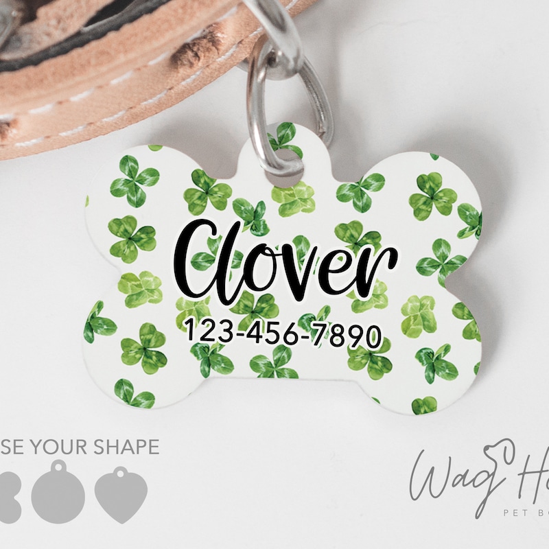 Clover Dog Tag - Etsy
