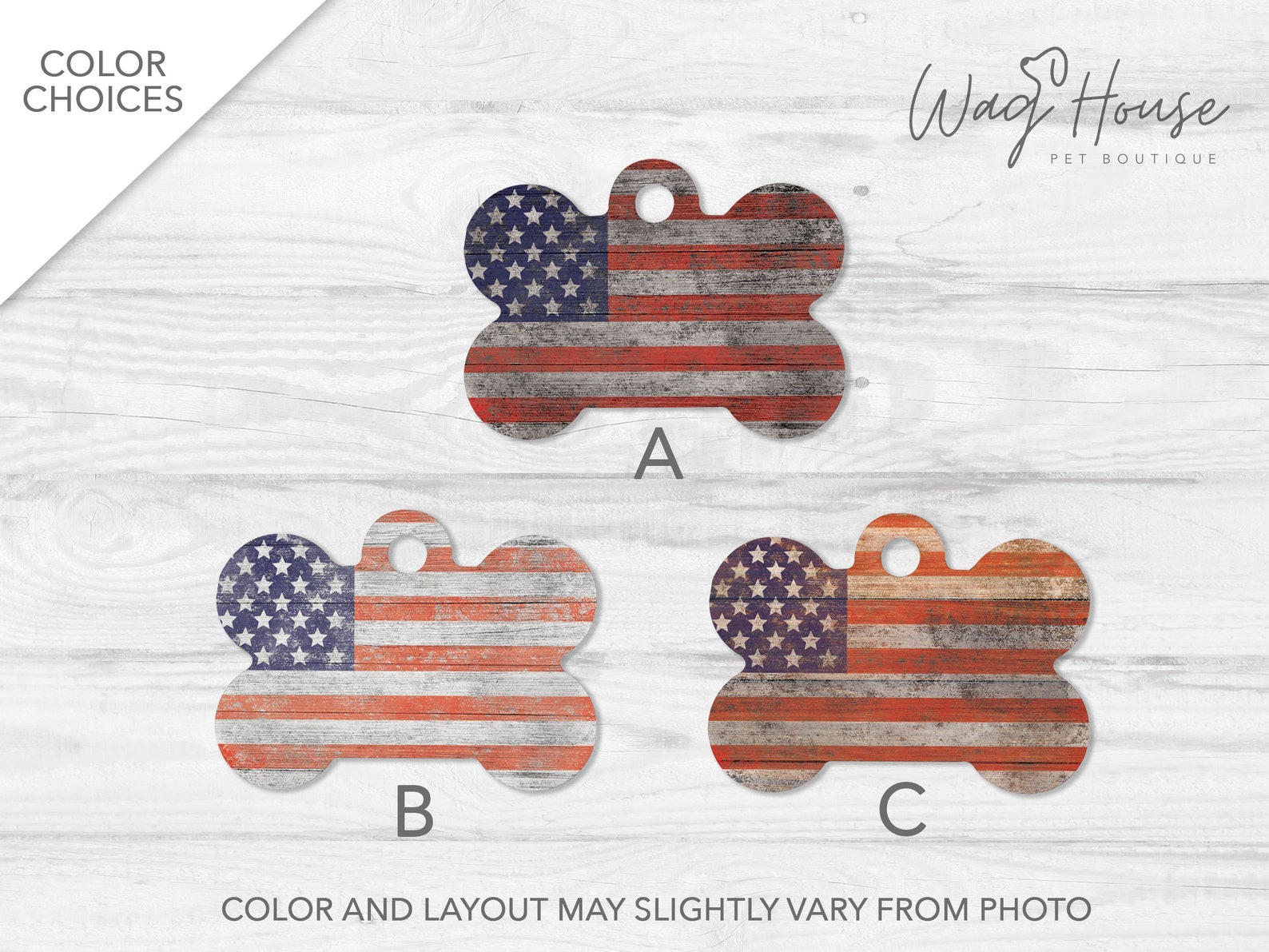 American Flag Pet Tag Personalized Dog Tag Patriotic Pet - Etsy