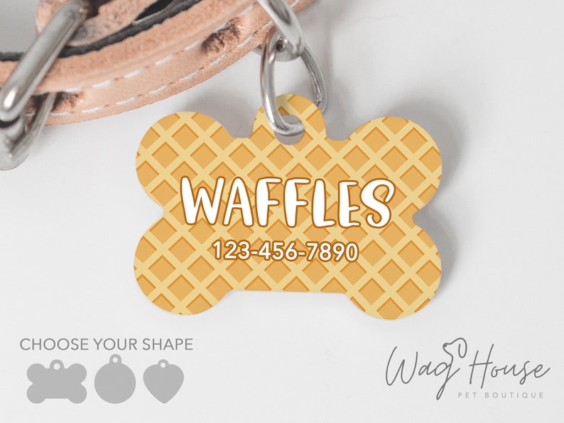Waffle Pet Tag Food Dog Tag Dachshund Accessories Waffles - Etsy