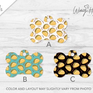 Taco Pet Tag Food Dog Tag Fiesta Dog Tag Custom Taco Cat | Etsy