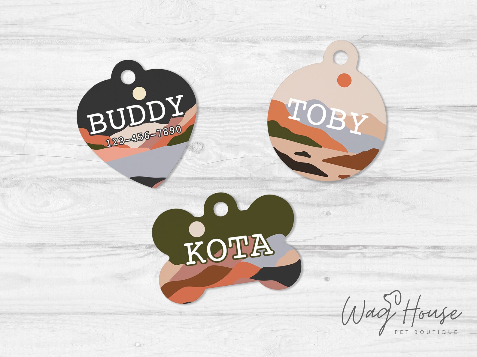 Boho Dog Tag Rustic Dog Tag Wilderness Pet Tag Mountains Dog - Etsy