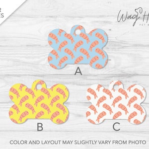 Shrimp Pet Tag, Food Dog Tag, Dachshund Accessories, Fish Cat Tag ...
