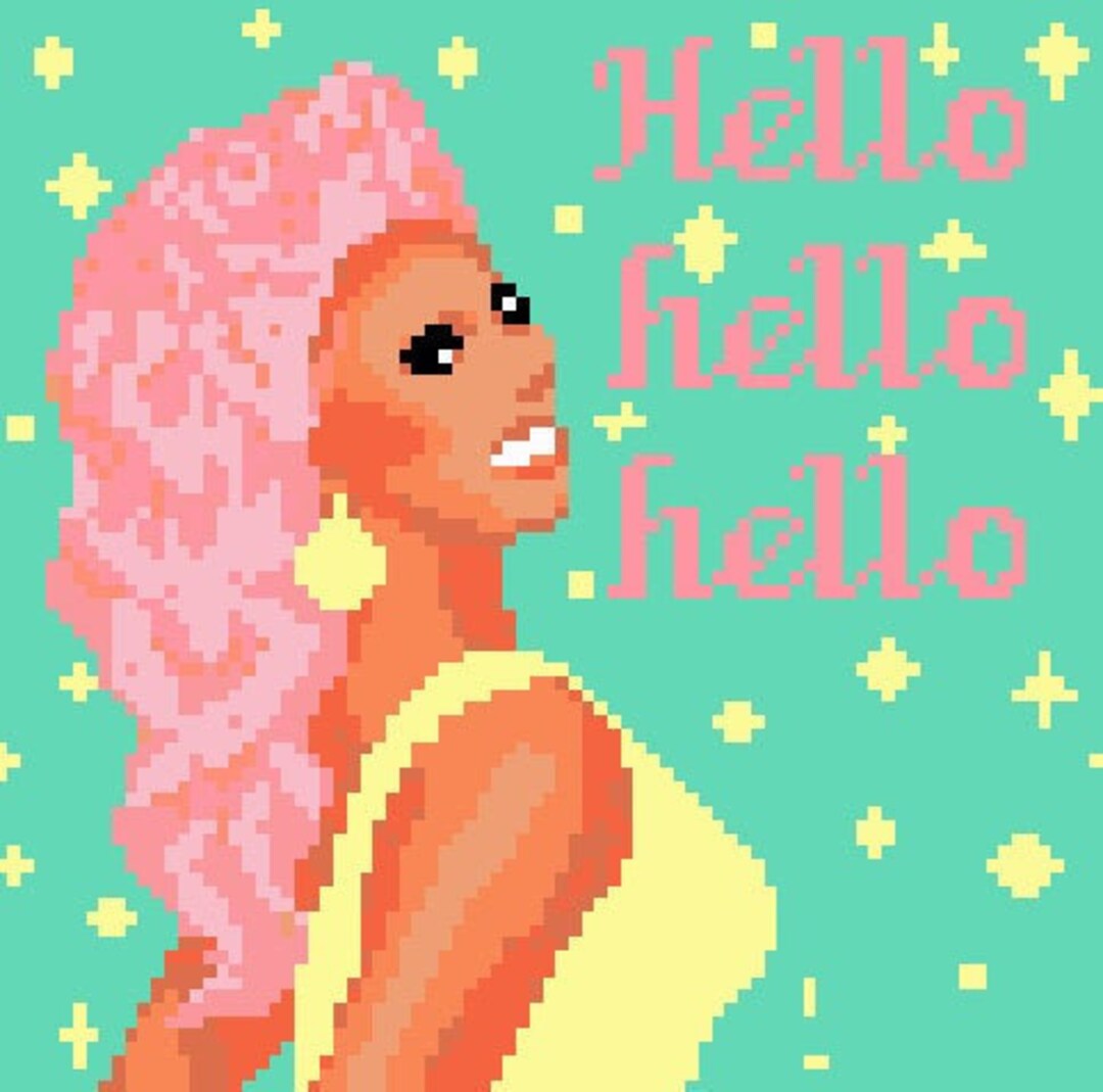Cross Stitch Pattern - Rupaul's Drag Race - 6 W X 6 H Inches (15.4 X 15 ...