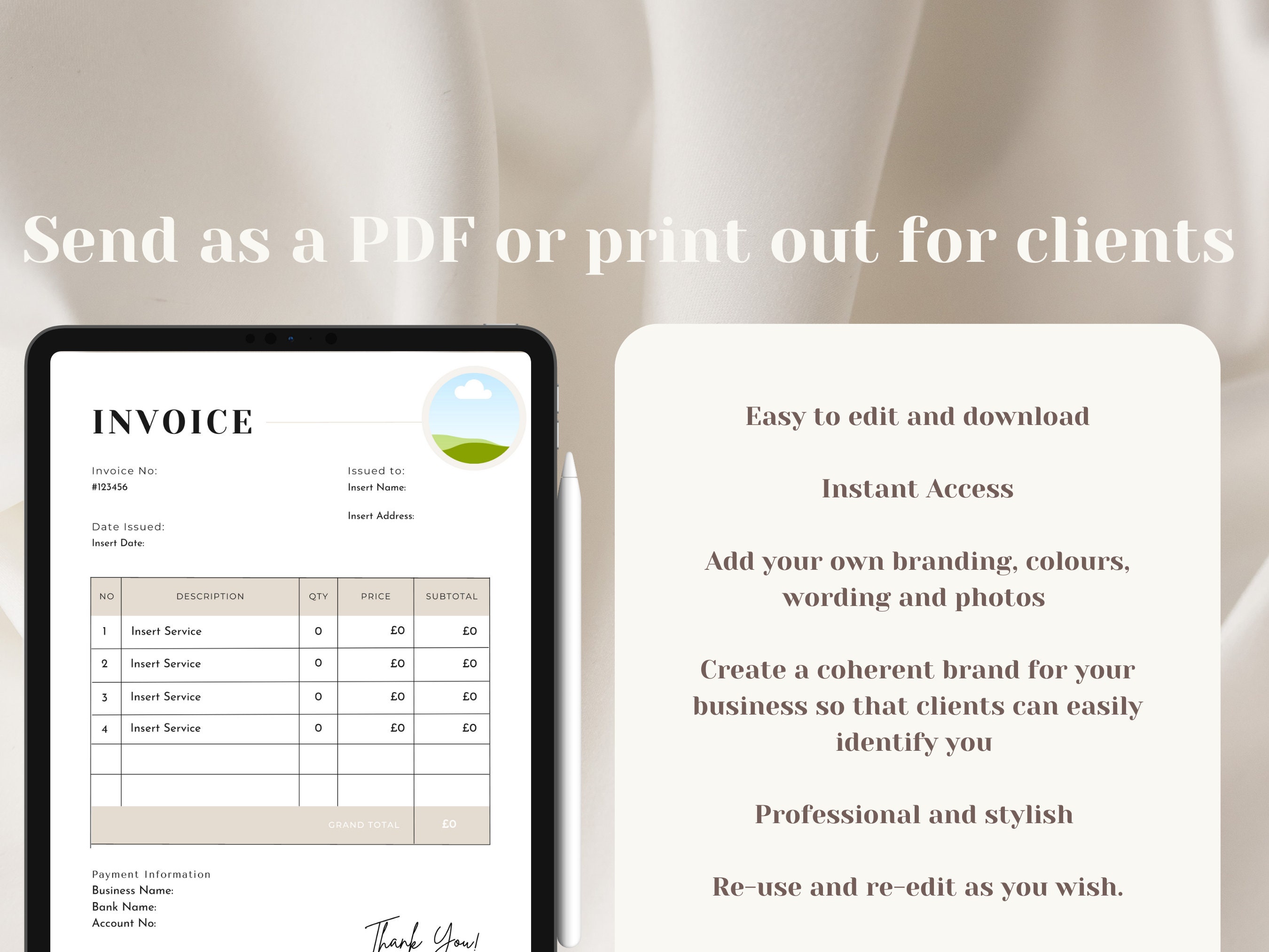 EDITABLE Invoice, Invoice Template, Beauty Business Invoice, Makeup ...