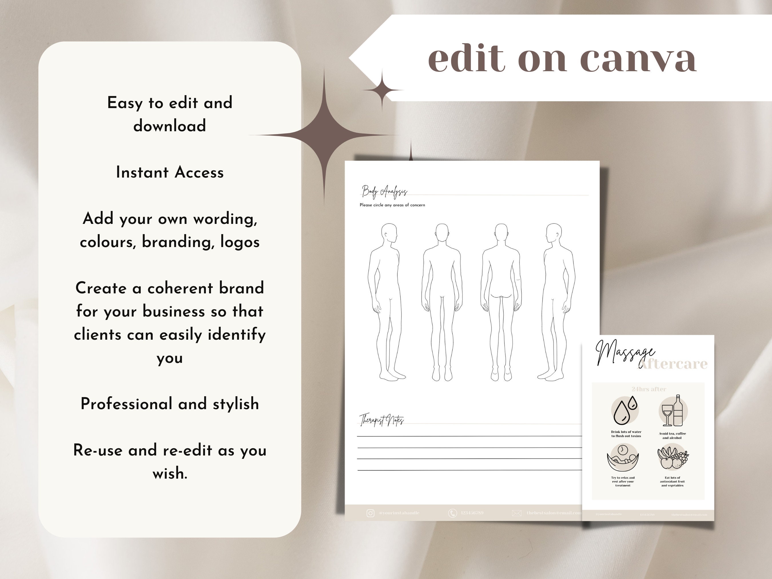 Massage Consultation Form, Massage Therapy Consent, Holistic Intake ...