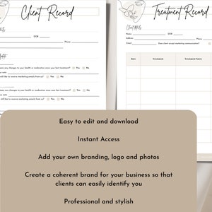 Treatment Record Card, Beauty Record Card, Client Record Cards, Beauty ...