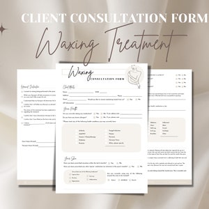 Waxing Consultation Form, Waxing Consent Form, Esthetician Forms ...