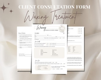 EDITABLE Waxing Consultation Formwaxing Treatment Form - Etsy