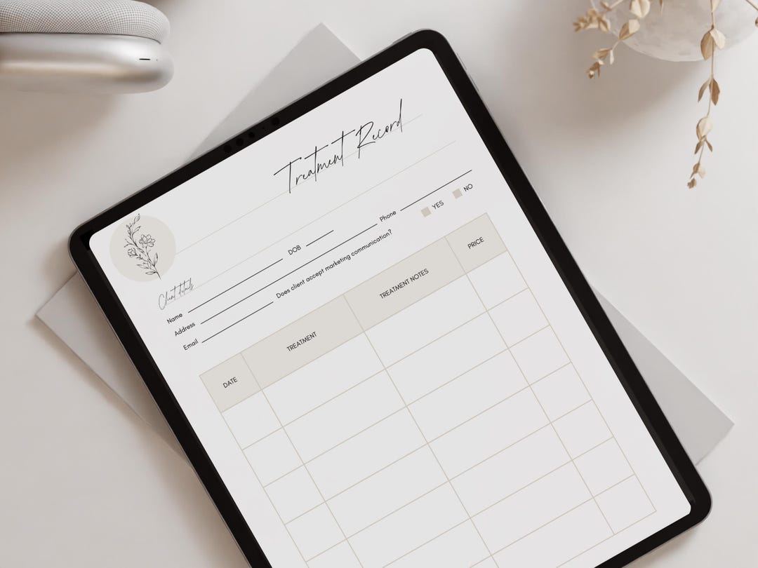 Treatment Record Card, Beauty Record Card, Client Record Cards, Beauty ...