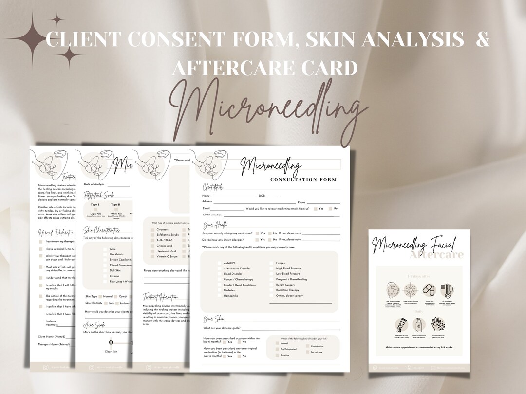 Microneedling Consultation Form, Collagen Induction Therapy Form ...